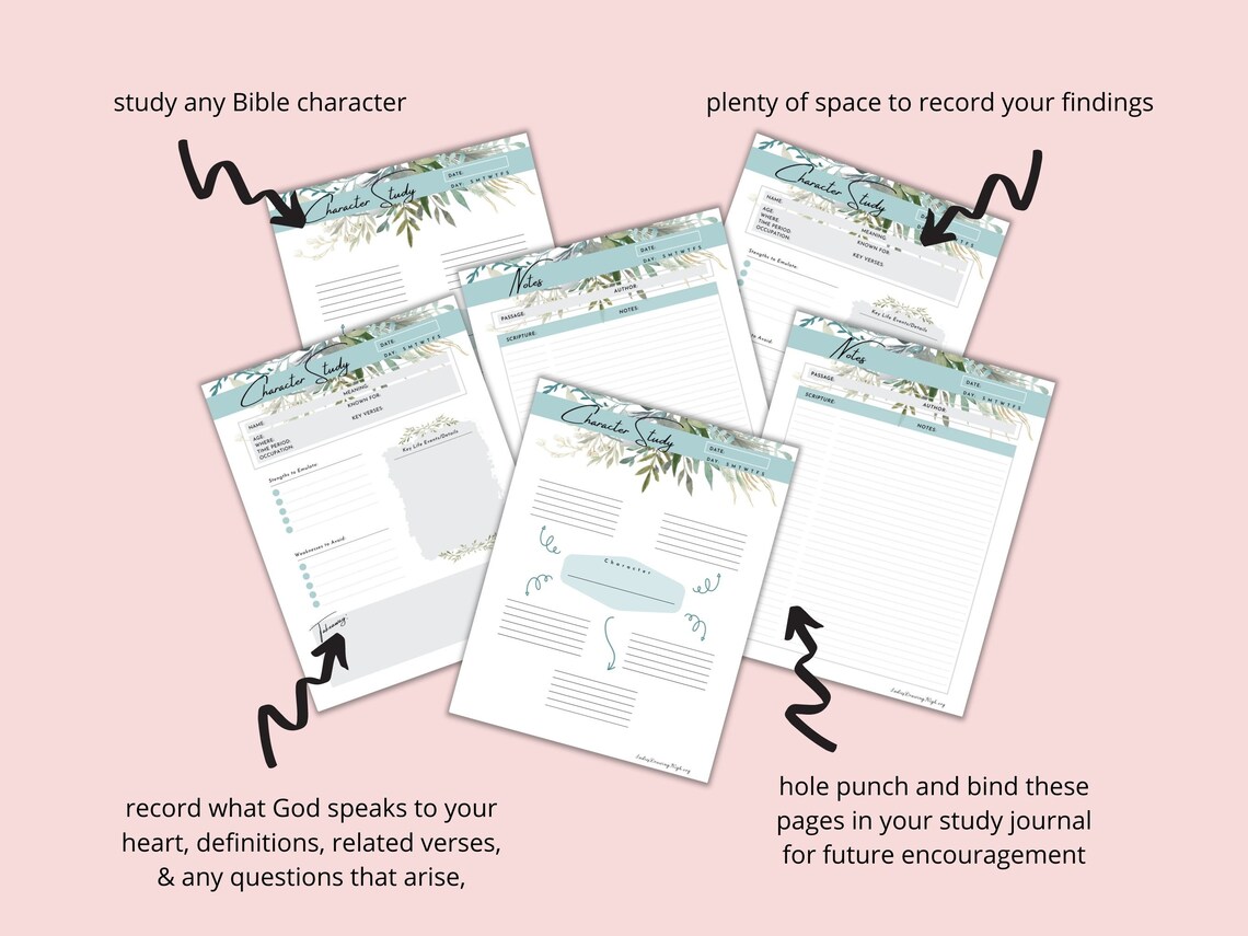 Character Bible Study Guide Bible Character Worksheets - Etsy