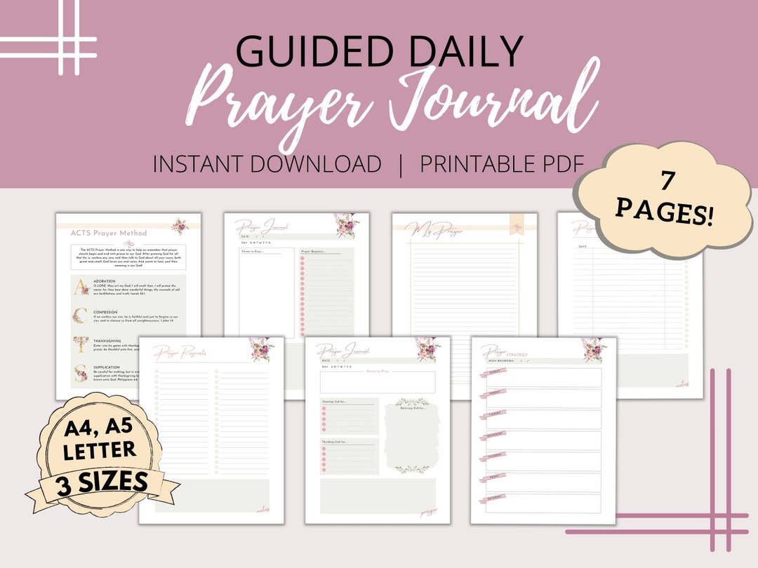 Guided Daily Prayer Journal | Prayer Journal for Women | Prayer Journal ...