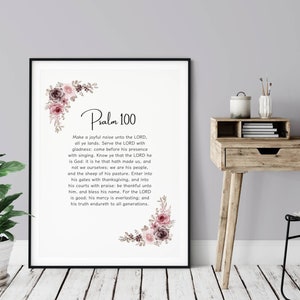 Psalm 100 | Bible Verse Wall Art | Scripture Wall Art | Christian Decor ...