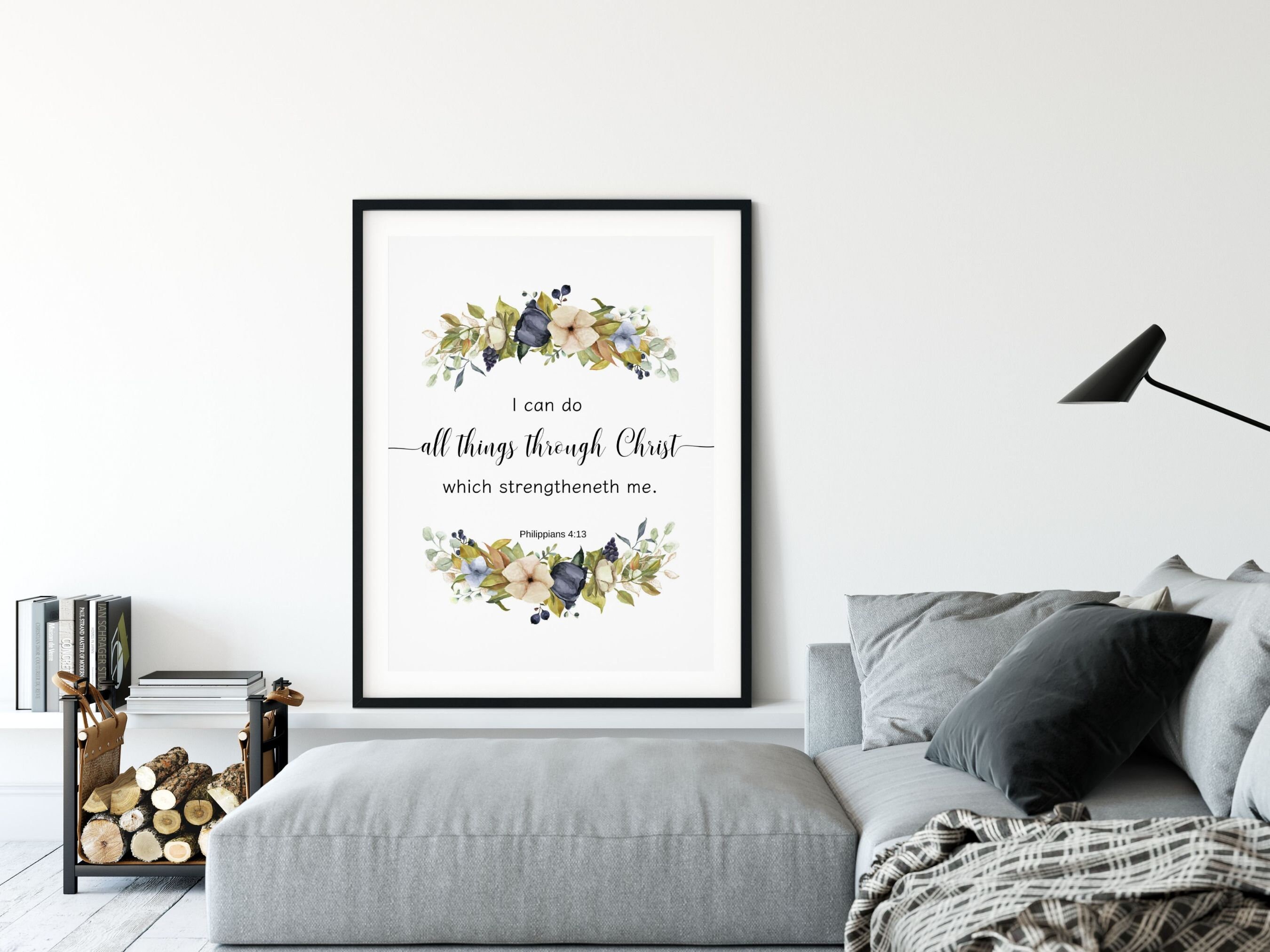 Philippians 4:13 Bible Verse Wall Art Scripture Wall Art - Etsy