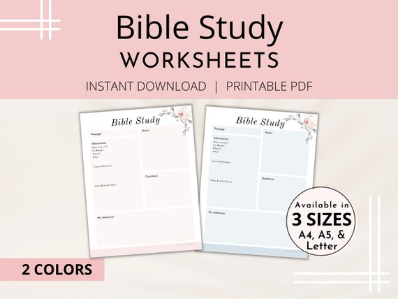 Bible Study Worksheets Bible Study Guide Bible Study - Etsy