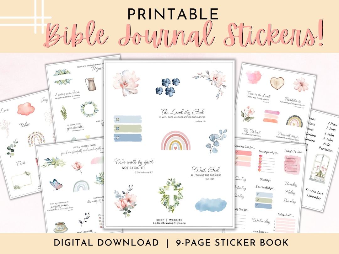 Faith Stickers Printable Pack | Journal Stickers | Faith Planner ...