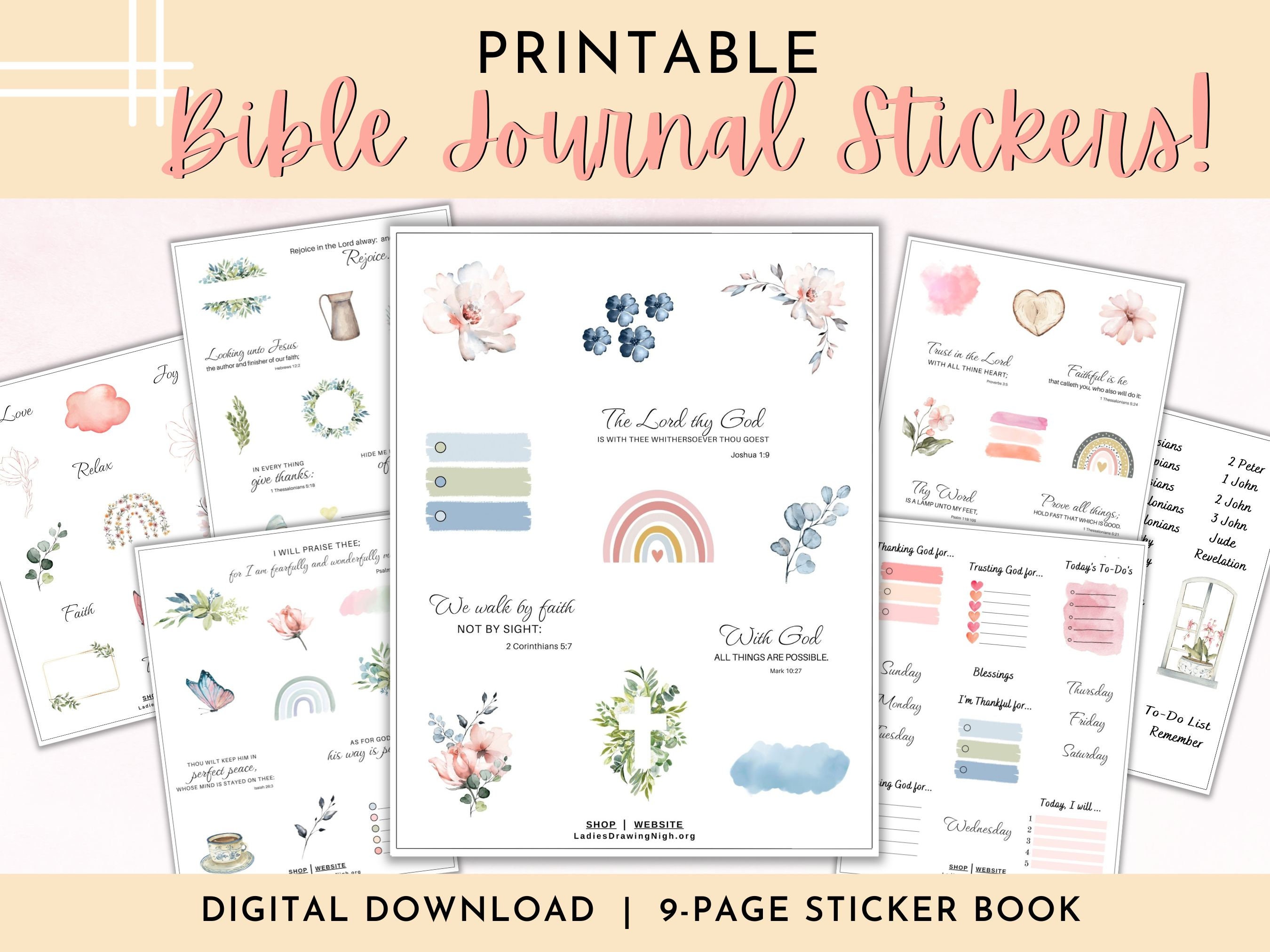 Faith Stickers Printable Pack | Journal Stickers | Faith Planner ...