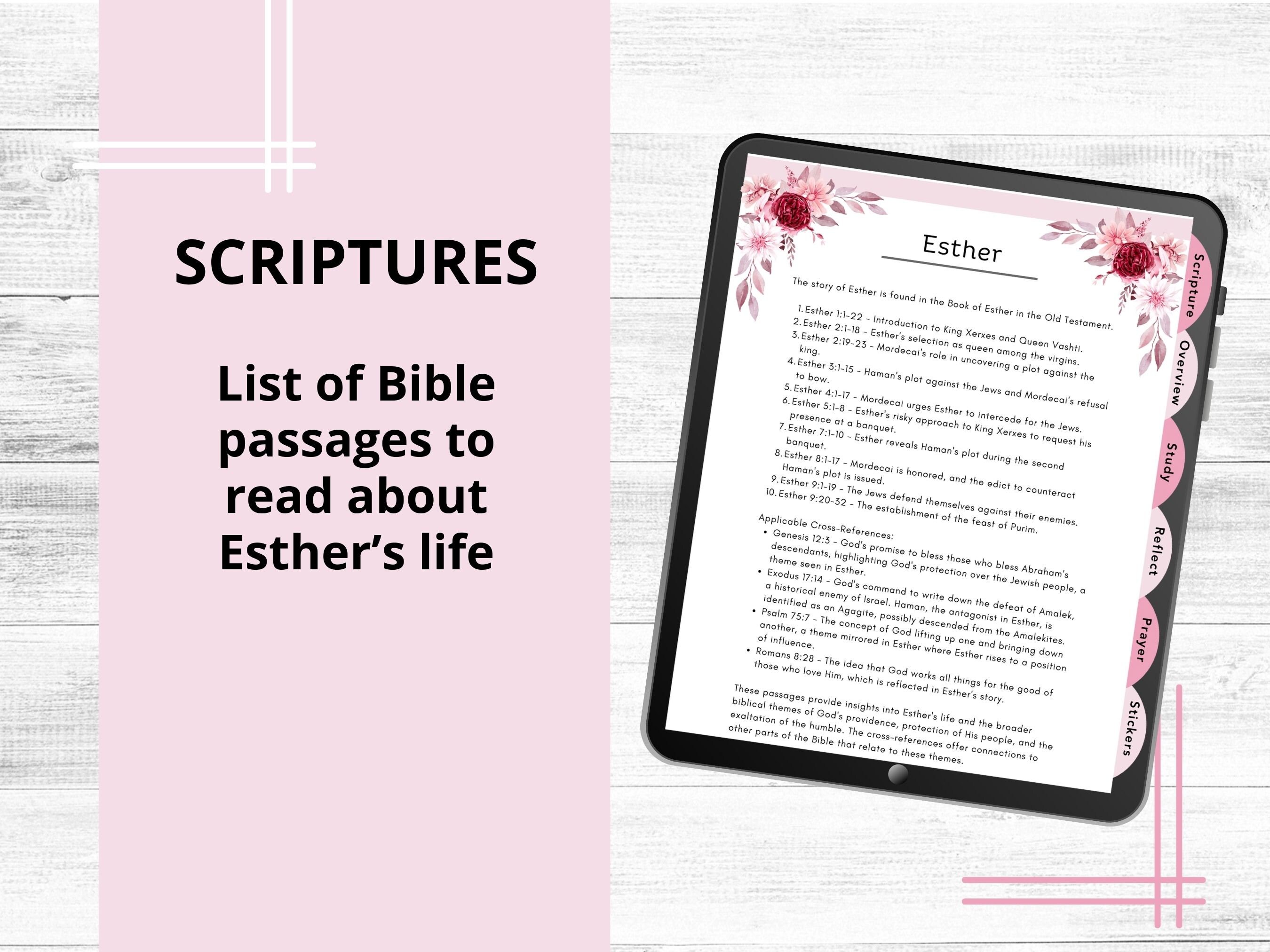Esther Digital Bible Study | Digital Bible Journal | Character Study ...