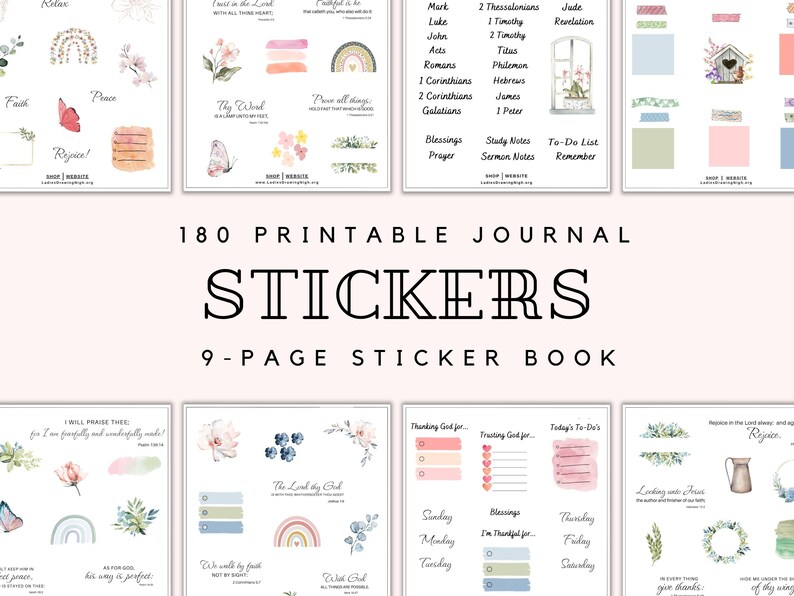 Faith Stickers Printable Pack Journal Stickers Faith Planner Stickers ...