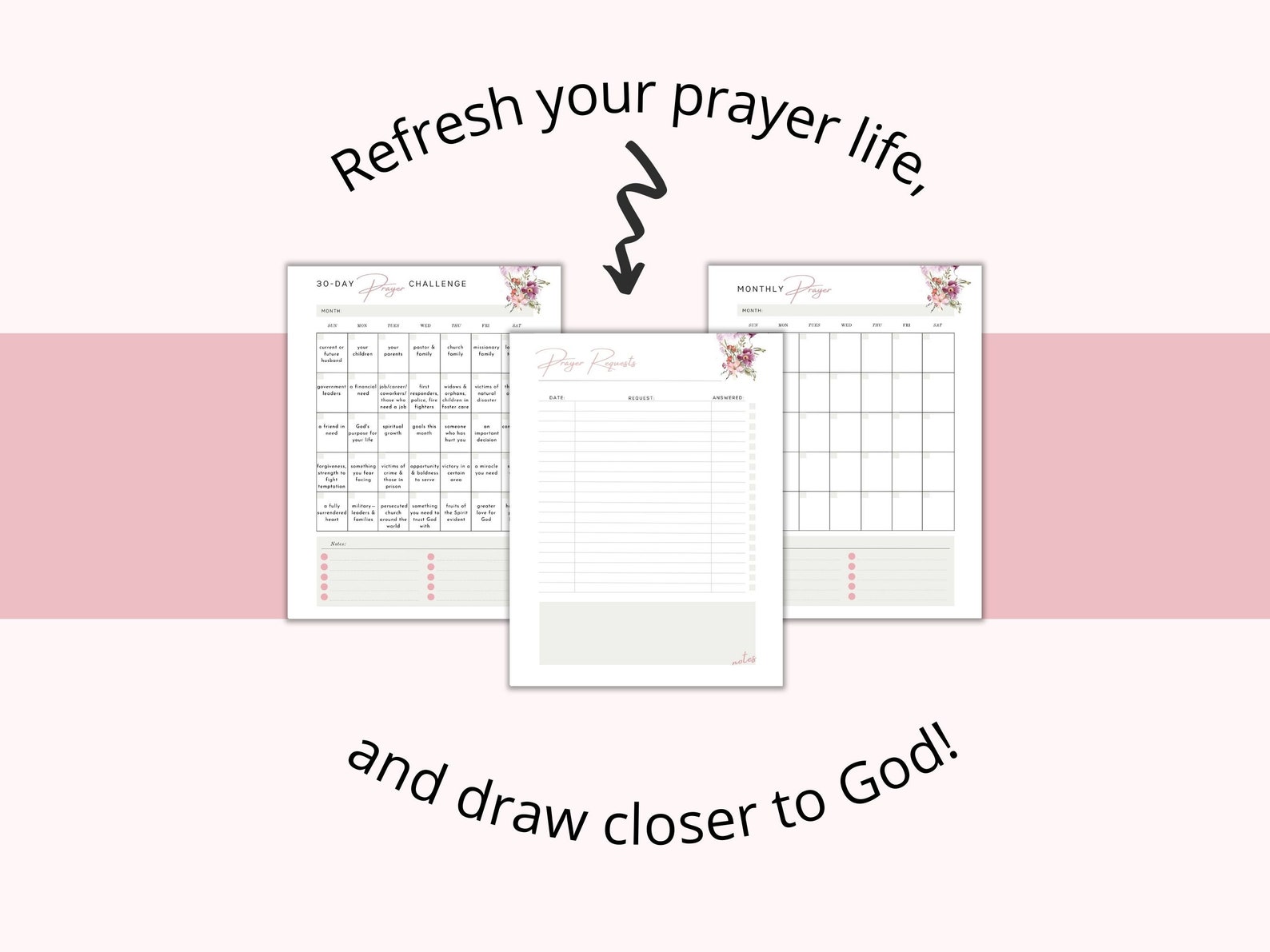 30 Day Prayer Challenge Journal: Prayer Prompts (printable-a4, A5 ...