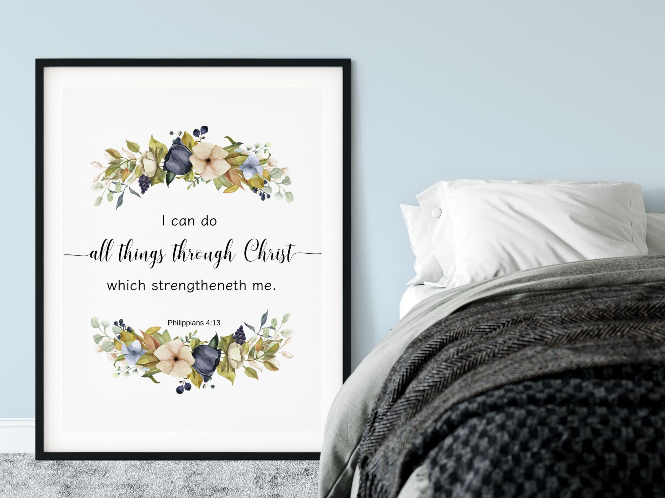 Philippians 4:13 Bible Verse Wall Art Scripture Wall Art - Etsy