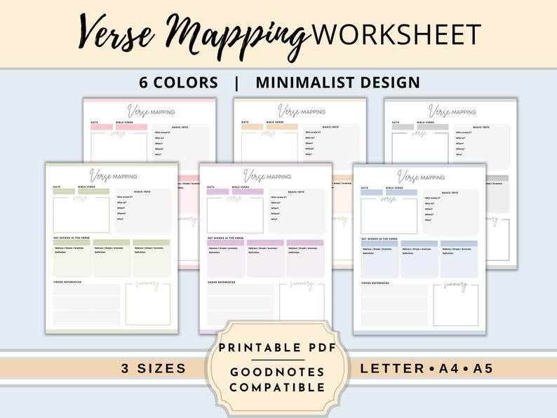 Bible Verse Mapping | Bible Study Worksheets | Bible Journaling | Bible ...