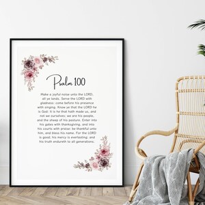 Psalm 100 | Bible Verse Wall Art | Scripture Wall Art | Christian Decor ...