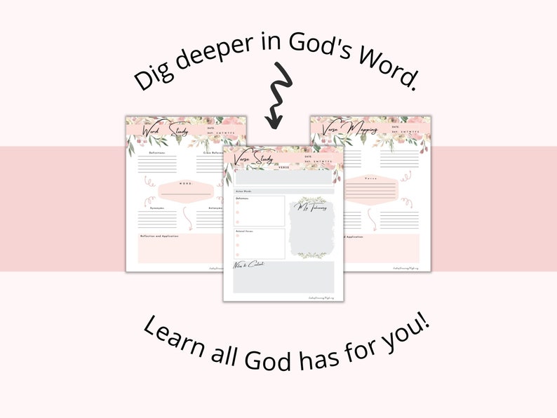 Bible Verse Study Guide: Printable Verse Mapping Journal (A4, A5 ...