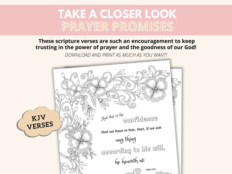 Prayer Promises Bible Coloring Book | Printable Bible Coloring Pages ...