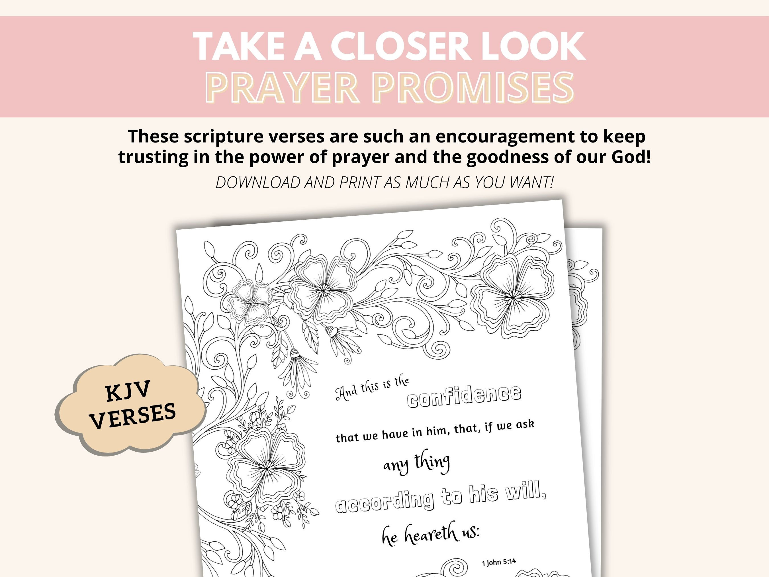 Prayer Promises Bible Coloring Book | Printable Bible Coloring Pages ...