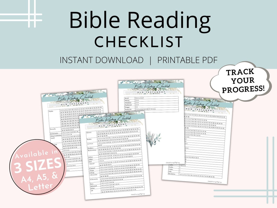 Bible Reading Checklist | Bible Reading Tracker | Bible Reading Plan ...