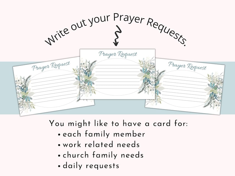Prayer Request Cards Prayer Cards Printable Christian Notecards Church ...
