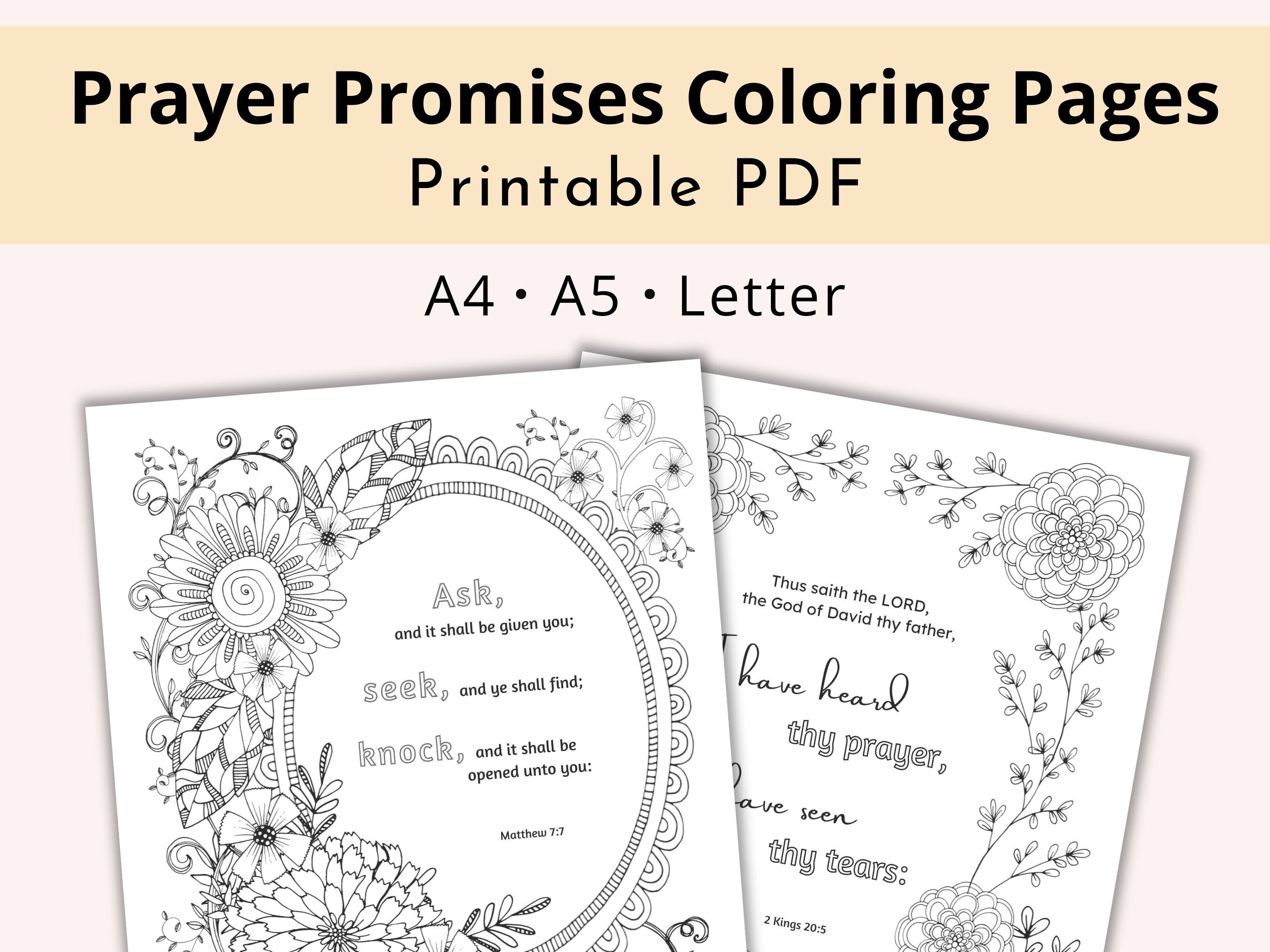 Prayer Promises Bible Coloring Book | Printable Bible Coloring Pages ...
