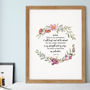 Isaiah 12:2 | Bible Verse Wall Art | Scripture Wall Art | Christian ...