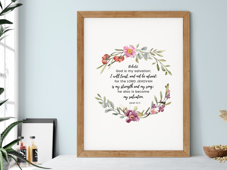 Isaiah 12:2 | Bible Verse Wall Art | Scripture Wall Art | Christian ...