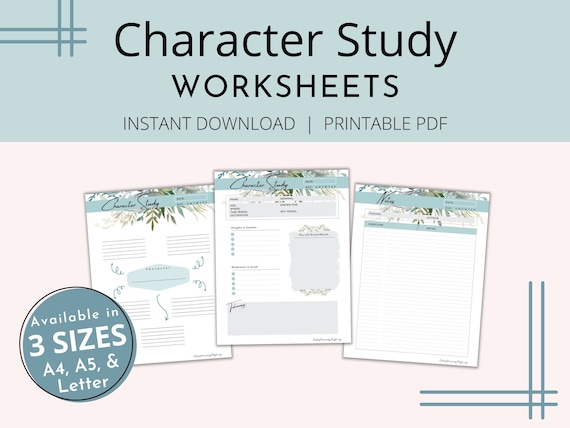 Character Bible Study Guide Bible Character Worksheets - Etsy