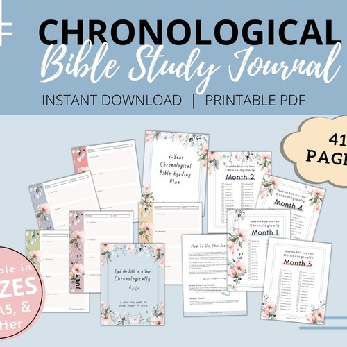 Printable Chronological Bible Reading Plan - Etsy