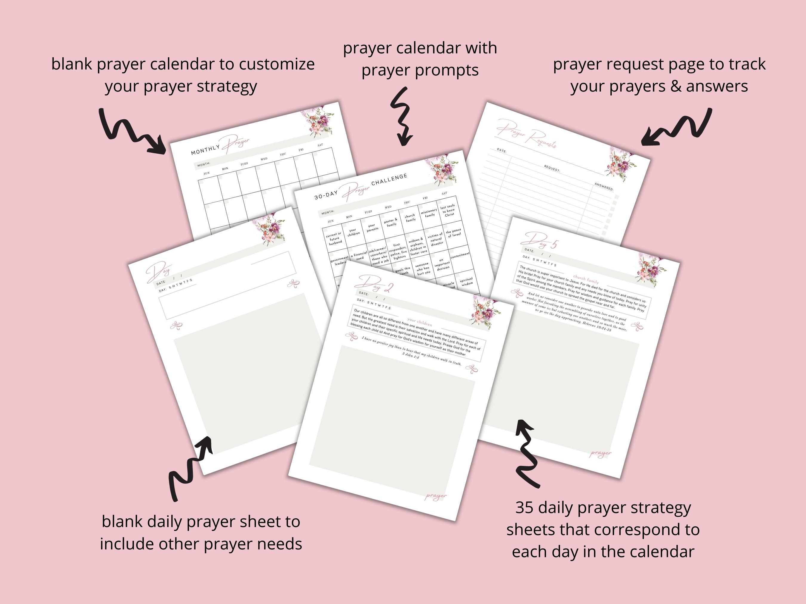 30 Day Prayer Challenge Journal: Prayer Prompts (printable-a4, A5 ...