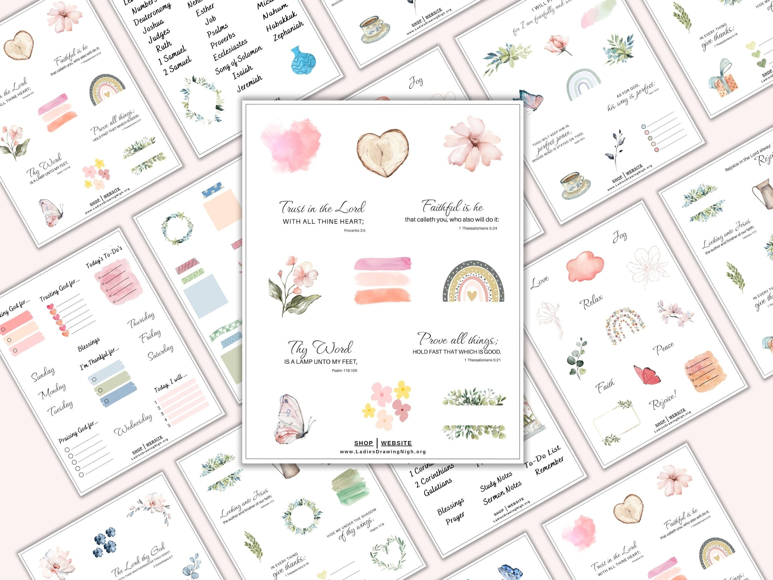Faith Stickers Printable Pack | Journal Stickers | Faith Planner ...