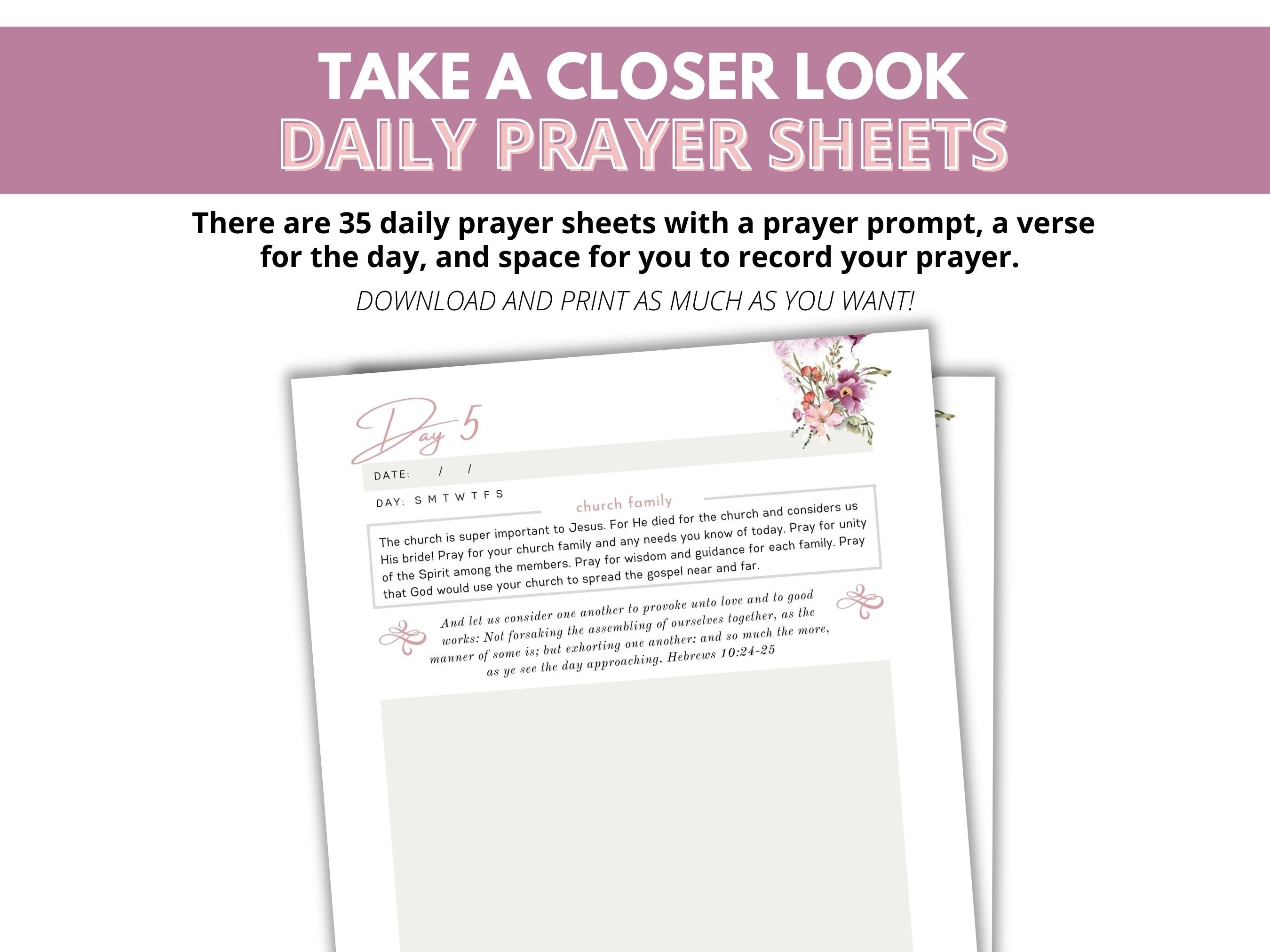 30 Day Prayer Challenge Journal: Prayer Prompts (printable-a4, A5 ...