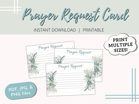 Prayer Request Cards Prayer Cards Printable Christian - Etsy