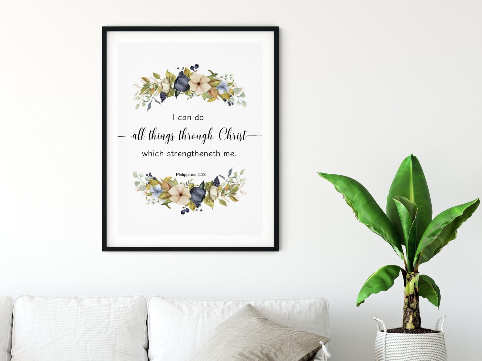 Philippians 4:13 Bible Verse Wall Art Scripture Wall Art - Etsy