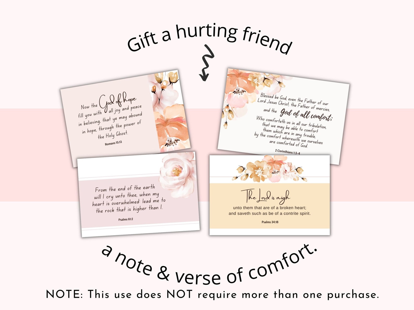 Scripture Note Cards Bible Verse Cards Memory Verse Cards Bible ...