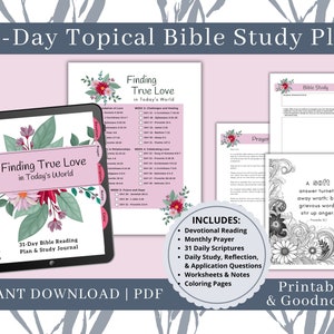 True Love Bible Study Journal Bible Reading Plan Printable Digital ...