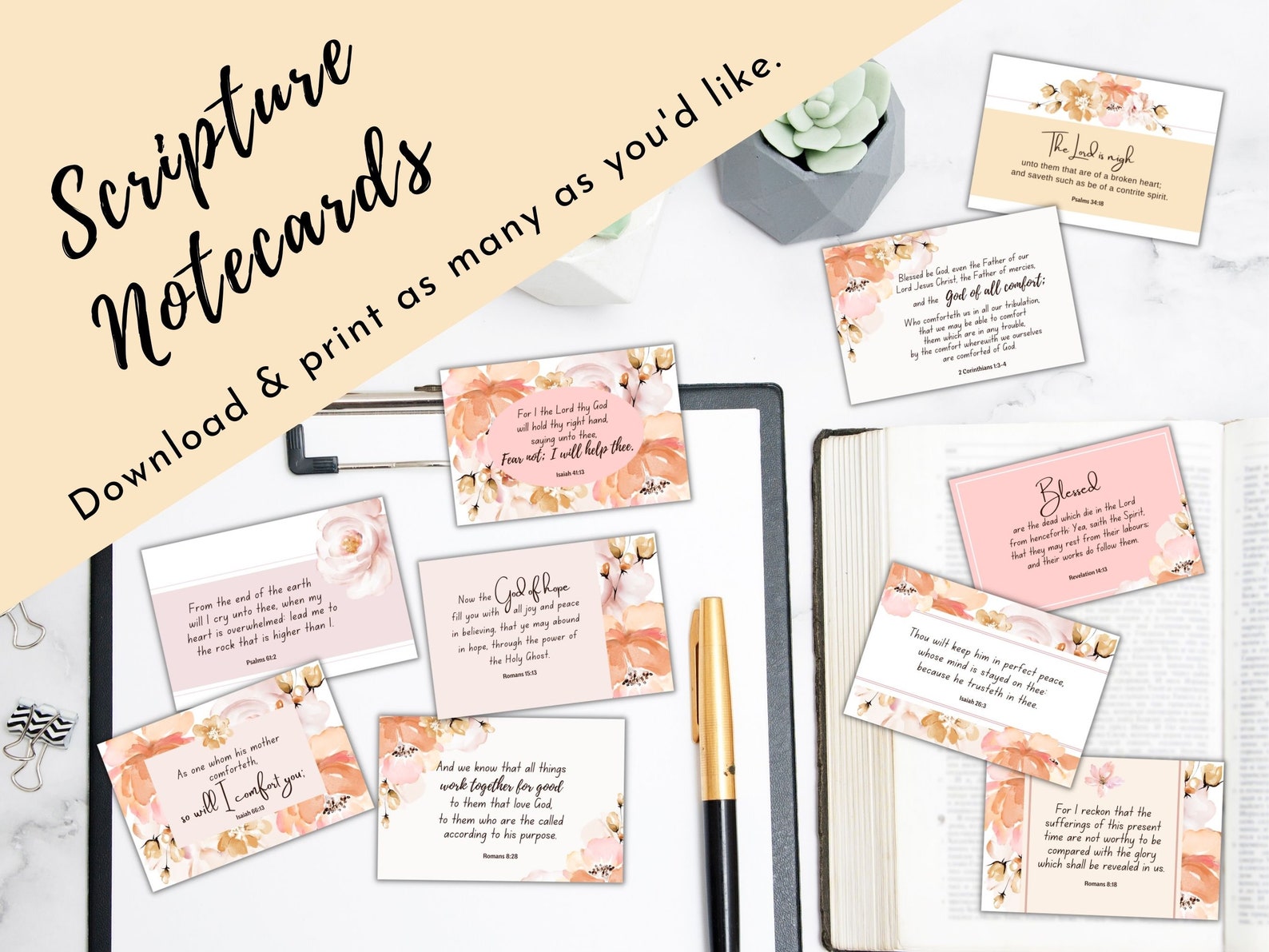 Scripture Note Cards | Bible Verse Cards | Memory Verse Cards | Bible ...
