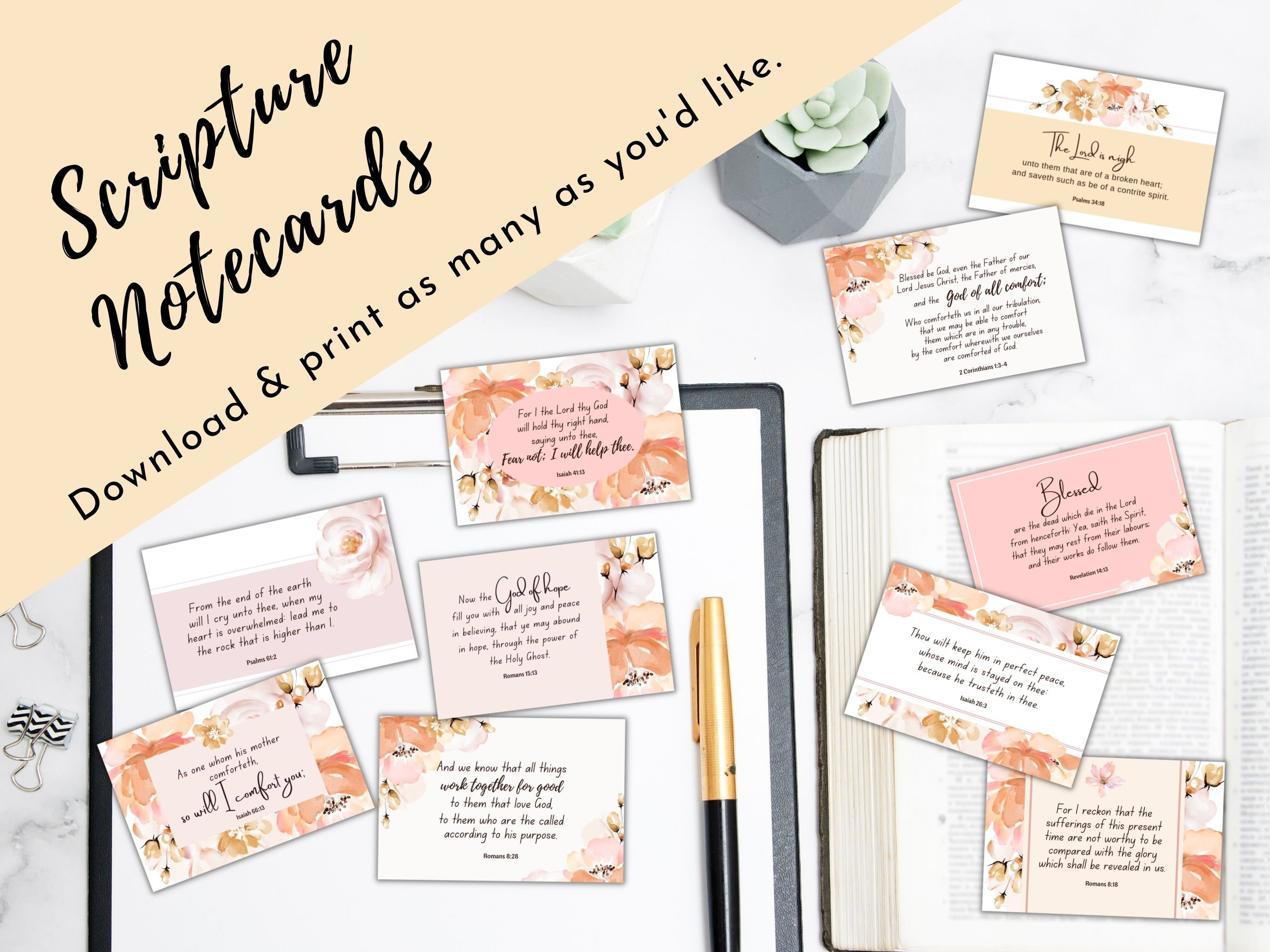 Scripture Note Cards | Bible Verse Cards | Memory Verse Cards | Bible ...