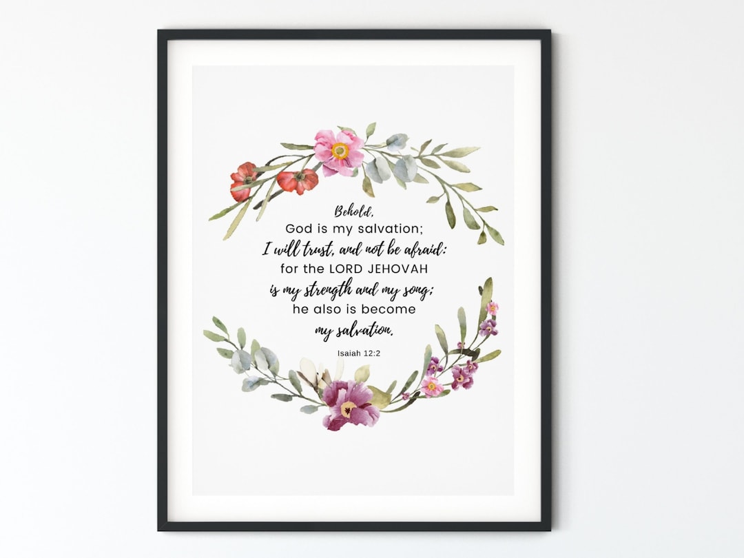 Isaiah 12:2 | Bible Verse Wall Art | Scripture Wall Art | Christian ...