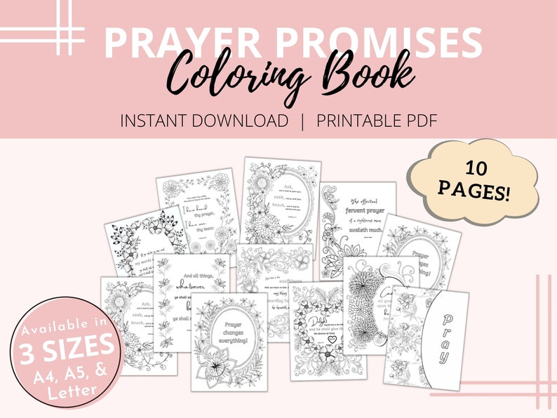 Prayer Promises Bible Coloring Book | Printable Bible Coloring Pages ...