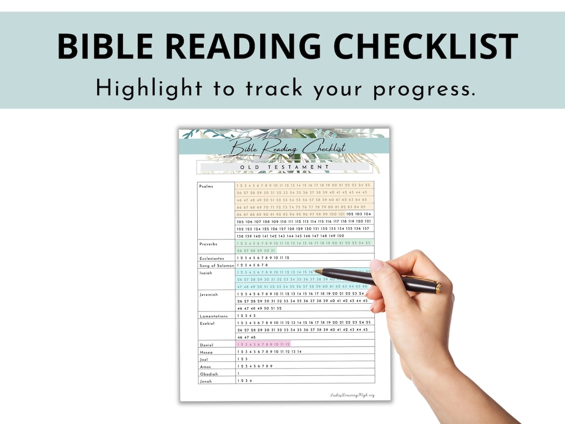 Bible Reading Checklist | Bible Reading Tracker | Bible Reading Plan ...