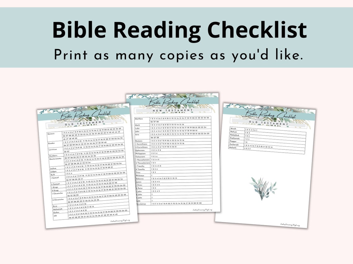 Bible Reading Checklist | Bible Reading Tracker | Bible Reading Plan ...
