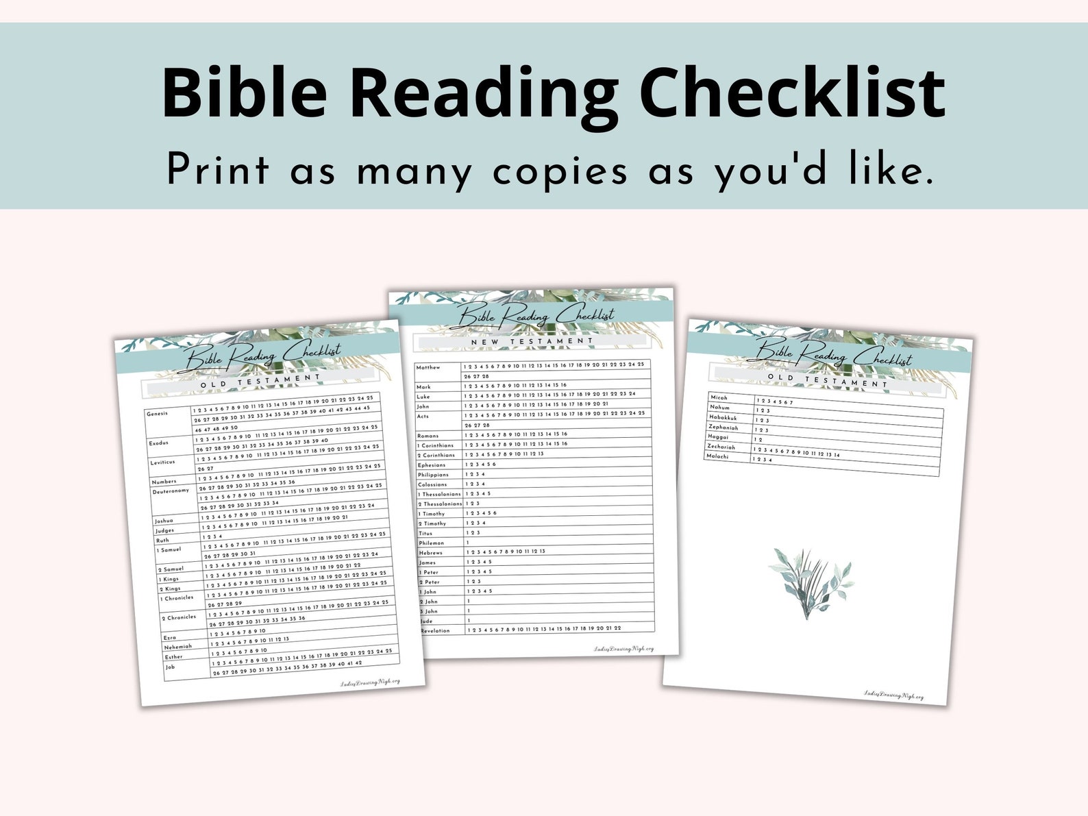 Bible Reading Checklist | Bible Reading Tracker | Bible Reading Plan ...