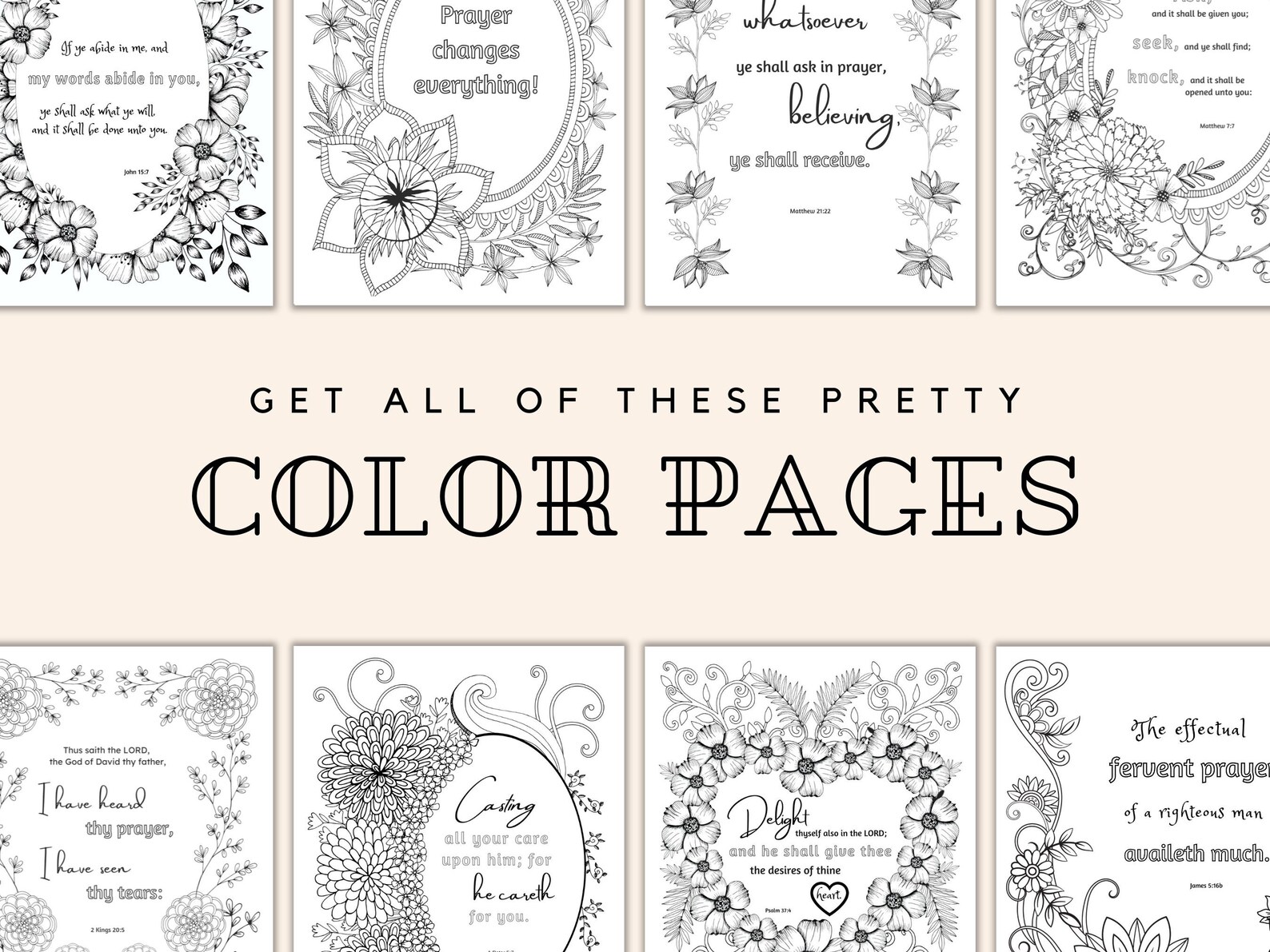 Prayer Promises Bible Coloring Book | Printable Bible Coloring Pages ...