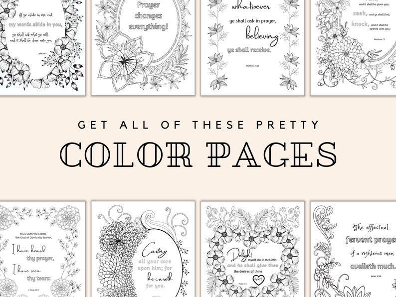 Prayer Promises Bible Coloring Book | Printable Bible Coloring Pages ...