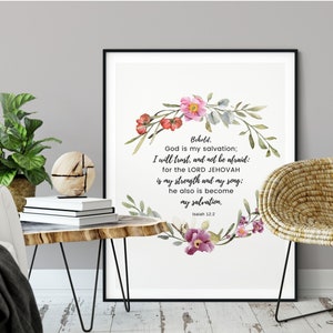 Isaiah 12:2 | Bible Verse Wall Art | Scripture Wall Art | Christian ...