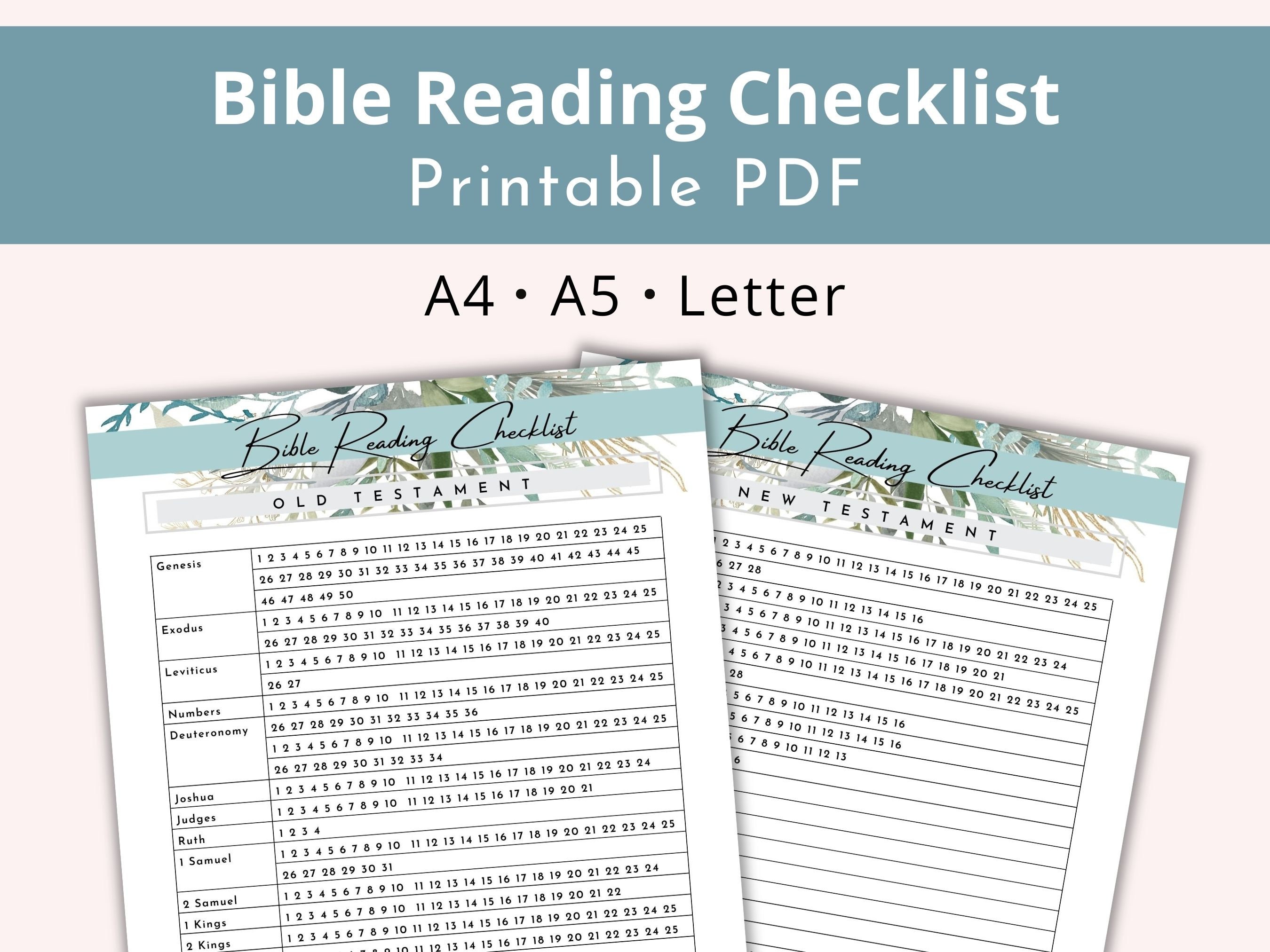 Bible Reading Checklist | Bible Reading Tracker | Bible Reading Plan ...