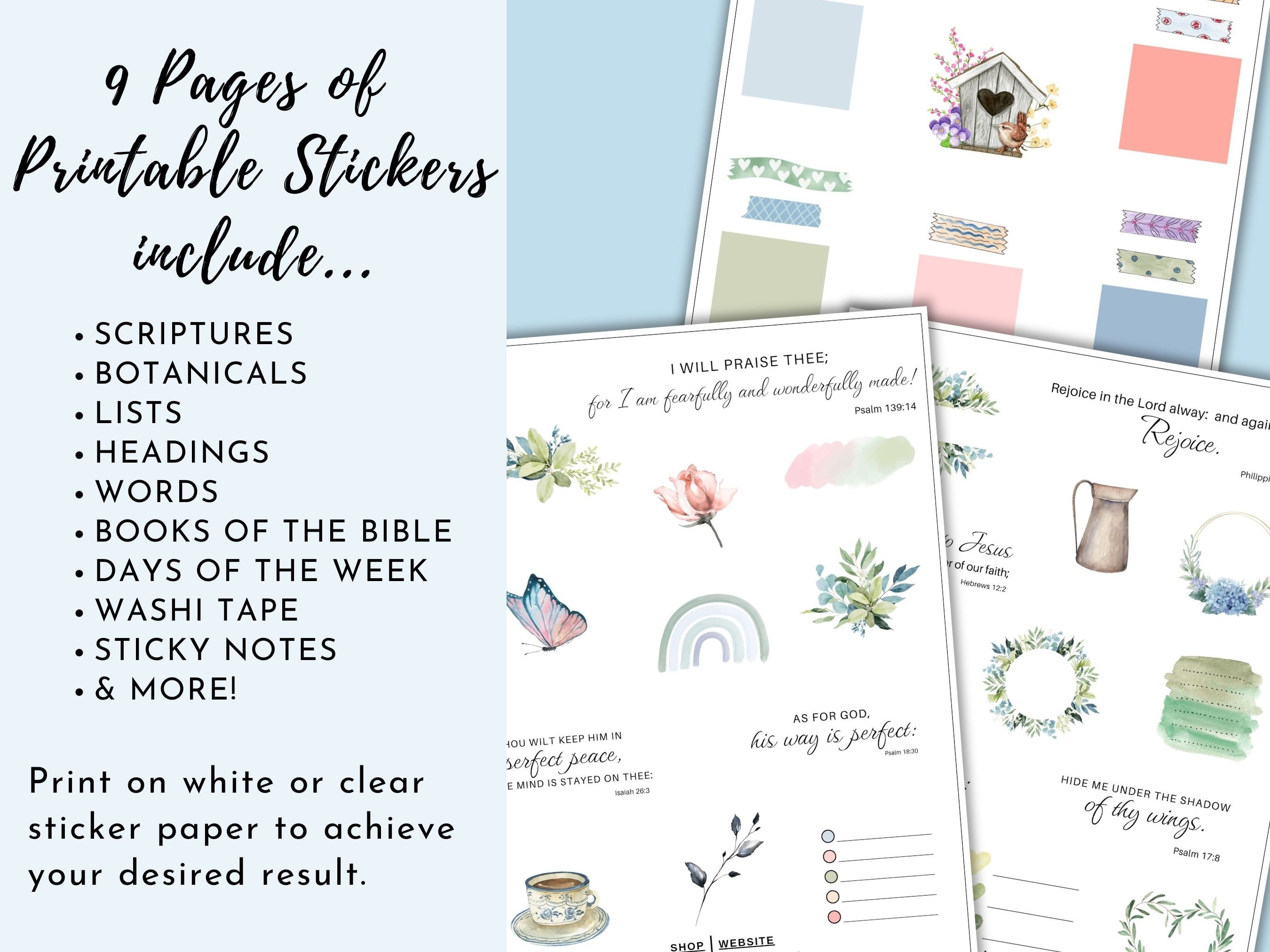 Faith Stickers Printable Pack | Journal Stickers | Faith Planner ...