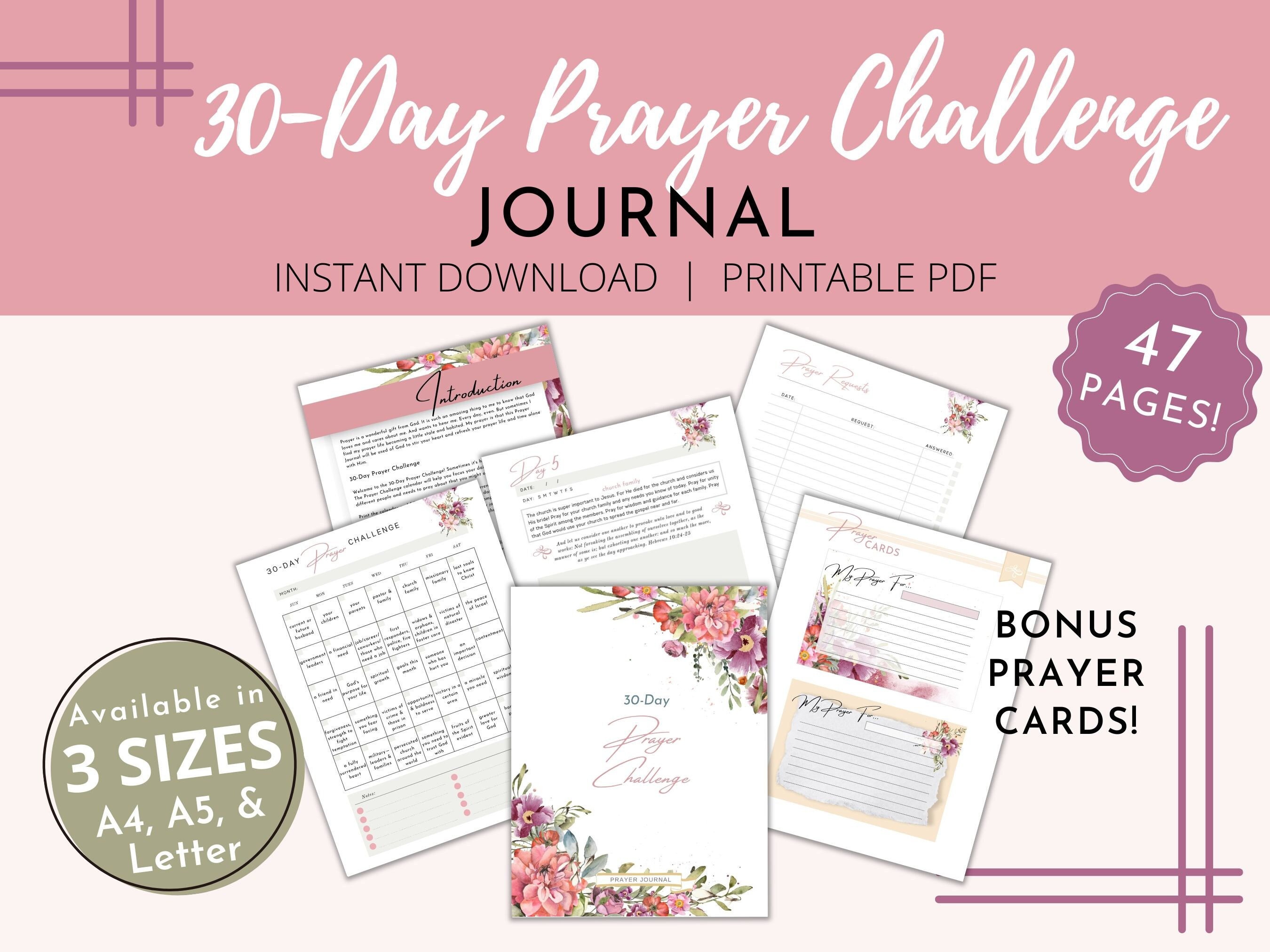 30 Day Prayer Challenge Journal Prayer Journal For Women Prayer Journal