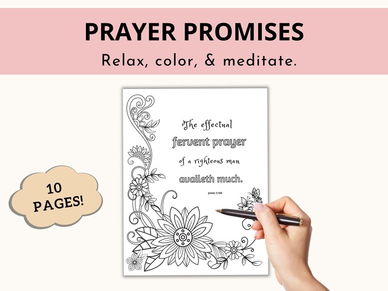 Prayer Promises Bible Coloring Book | Printable Bible Coloring Pages ...