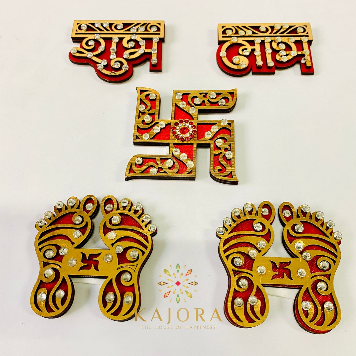 Shubh Labh Setdiwali Giftlaxmi Charanpaglaswastikbulk - Etsy