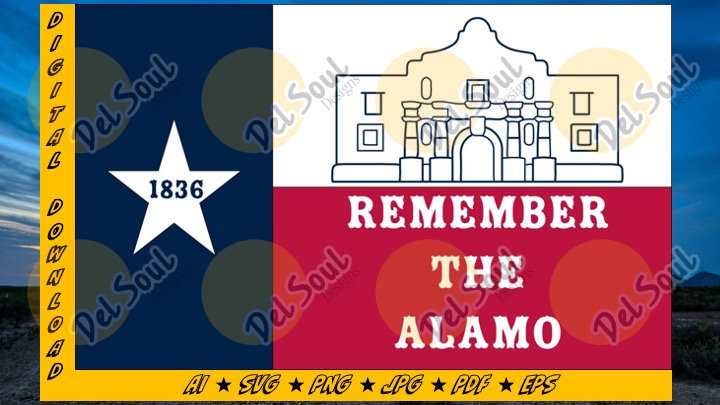 Texas Flag SVG, Remember the Alamo, Digital Download, Clipart for ...
