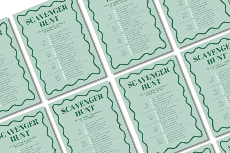 Scavenger Hunt | Modern Hens & Bridal Shower Party Games | Bachelorette ...