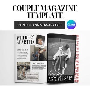 Canva Couple Magazine Template | Custom Anniversary Gift for Boyfriend ...