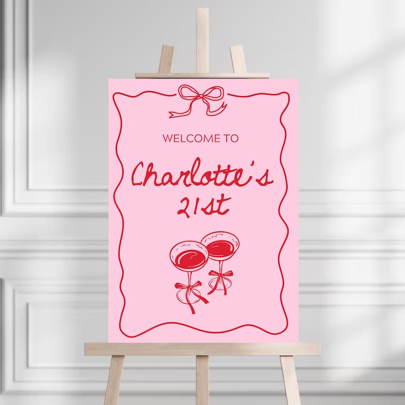 21st Sign Red - Etsy UK