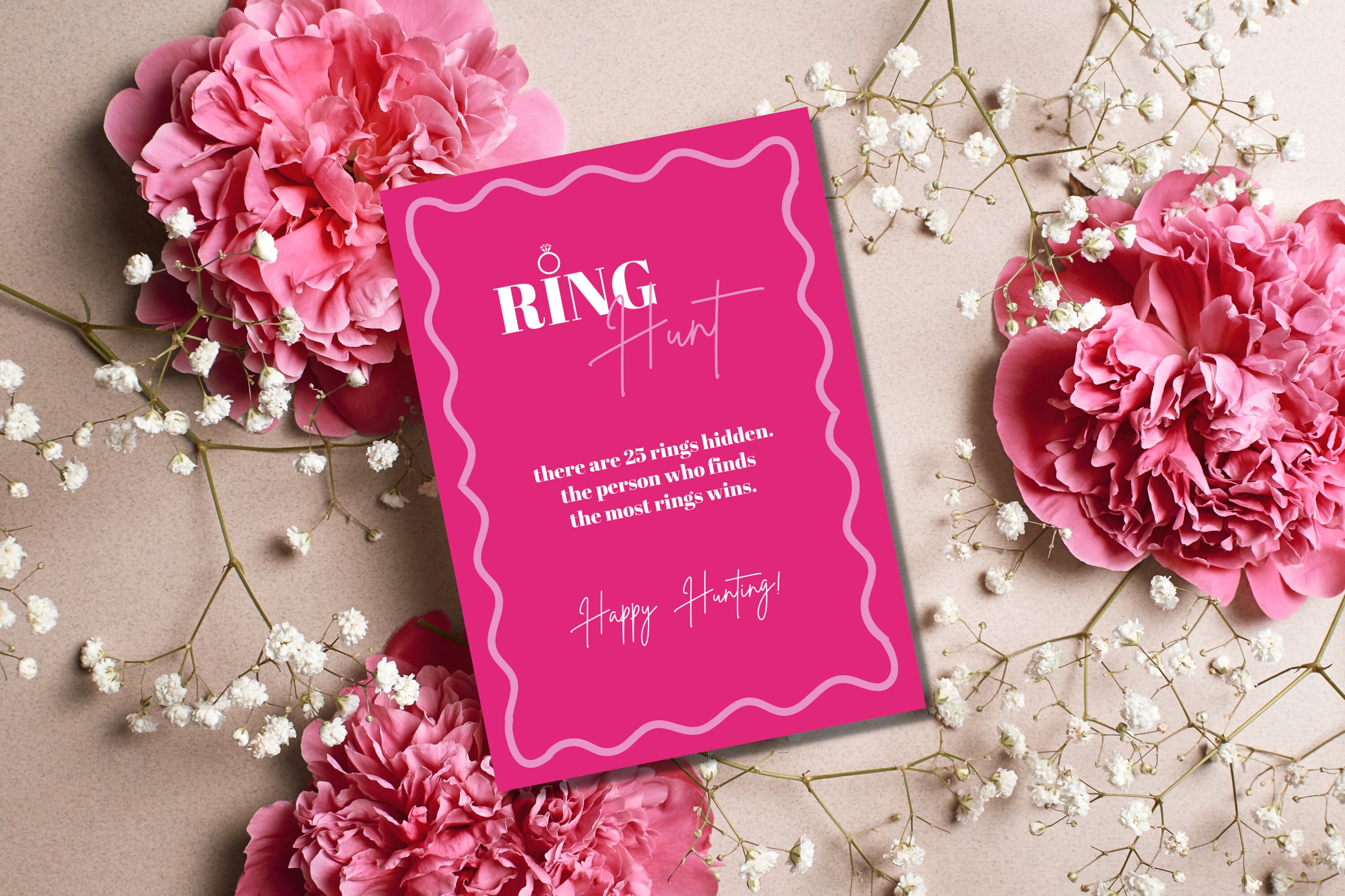 Ring Hunt Hens & Bridal Shower Party Game Bachelorette Pink Instant ...